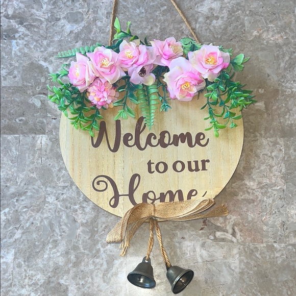 Wall Decor | Floral Welcome Wall Decor With Pink Accents | Poshmark
